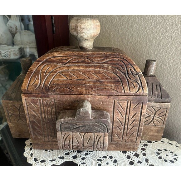 Handmade | Accents | Vintage Handcarved Wooden Cottage Hidden Treasure ...